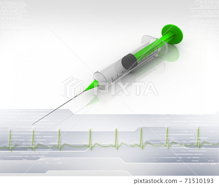 Syringe on abstract medical background.. - Stock Illustration [71510193 ...