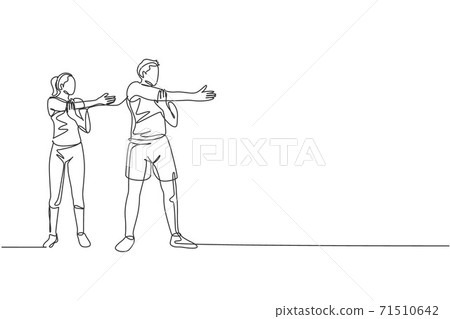 Single continuous line drawing of young... - Stock Illustration ...