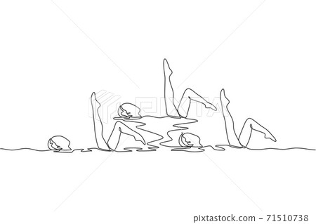 Single continuous line drawing young sportive... - Stock Illustration ...