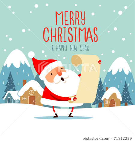 Santa Claus checking his list. - Stock Illustration [71512239] - PIXTA