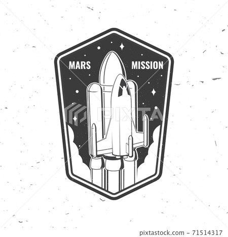 Mars mission logo, badge, patch. Vector.... - Stock Illustration ...