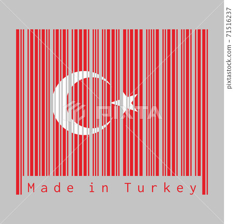 Barcode set the color of Turkey flag, - Stock Illustration [71516237 ...
