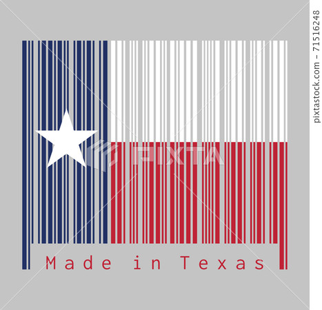 Barcode set the color of Texas flag, - Stock Illustration [71516248 ...