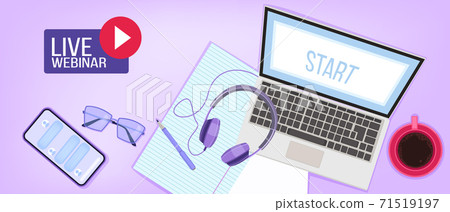 Live webinar or e-learning background with... - Stock Illustration ...