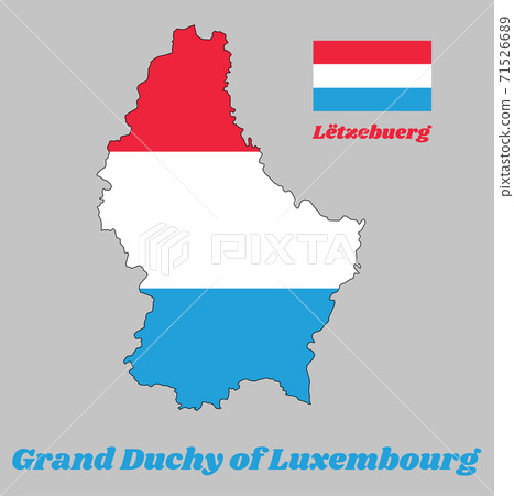 Map outline and flag of Luxembourg, it is a... - Stock Illustration ...