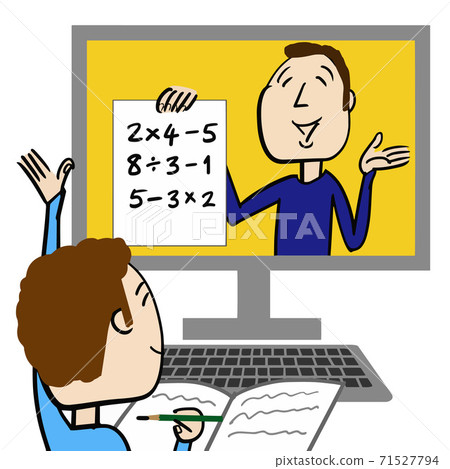 Children taking online lessons at home - Stock Illustration [71527794 ...