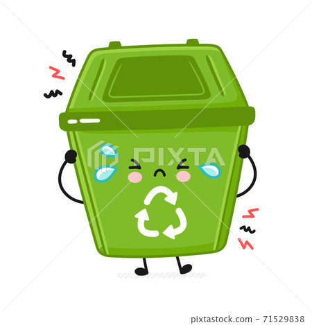 Cute sad garbage container. Vector - Stock Illustration [71529838] - PIXTA