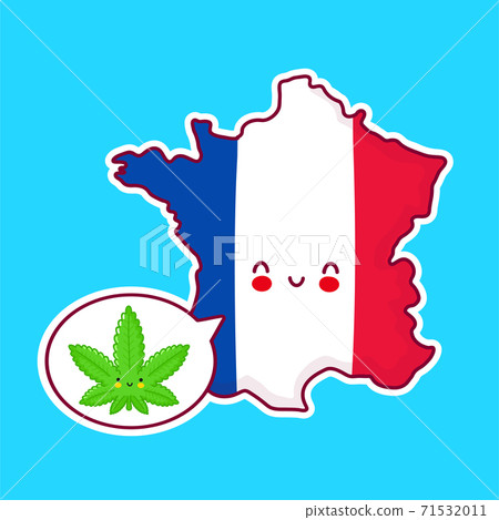 Cute happy funny France map and flag - Stock Illustration [71532011 ...