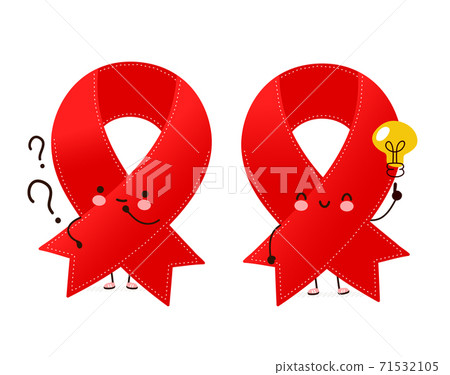 Cute happy funny red ribbon character - Stock Illustration [71532105 ...