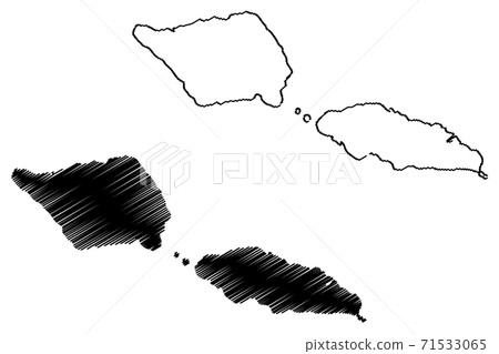 Samoa map vector - Stock Illustration [71533065] - PIXTA