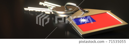 Keys and house keychain with flag of Taiwan.... - Stock Illustration ...