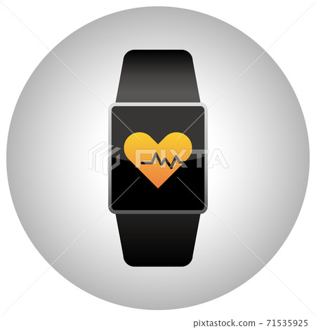 Vector illustration of smartwatch Heart rate icon - Stock Illustration ...