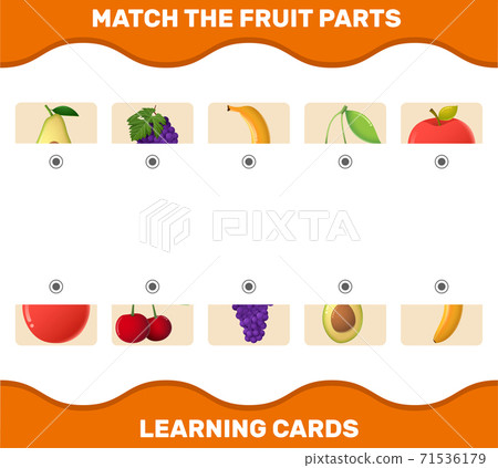 Match cartoon fruits parts. Matching game.... - Stock Illustration ...