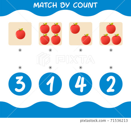 Match by count of cartoon apples. Match and... - Stock Illustration ...