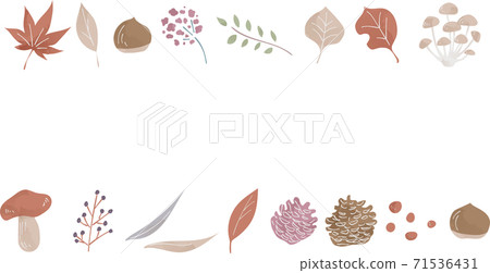 Autumn leaf nature frame top and bottom colored - Stock Illustration ...