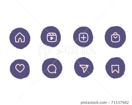 sns icon handwritten - Stock Illustration [71537982] - PIXTA