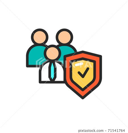 People insurance color line icon. Isolated... - Stock Illustration ...