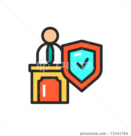 Directors' liability insurance color line icon.... - Stock Illustration ...