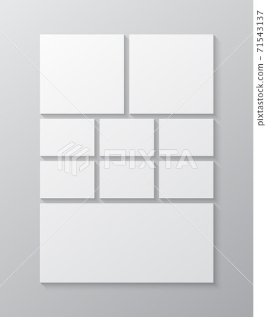 Vector template collage nine frames, images photo - Stock Illustration ...