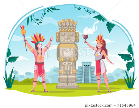 Maya Civilization Cartoon Concept - Stock Illustration [71543964] - PIXTA