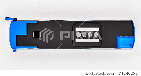 Mediun urban blue bus on a white isolated... - Stock Illustration ...