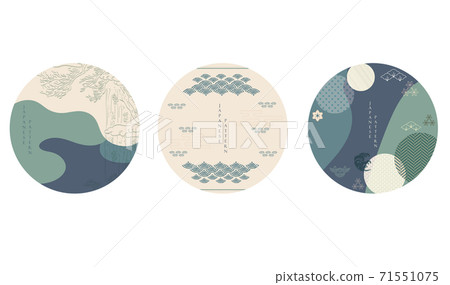 Japanese template with hand drawn tree pattern... - Stock Illustration ...