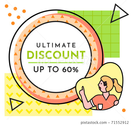 Ultimate discount sale banner with a smiling... - Stock Illustration ...