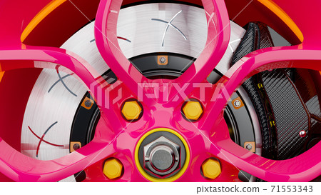 Pink alloy wheel. - Stock Illustration [71553343] - PIXTA