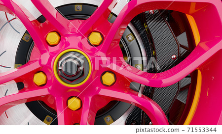 Pink alloy wheel.-插圖素材 [71553344] - PIXTA圖庫