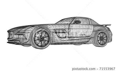 The model sports a premium coupe. Raster... - Stock Illustration ...