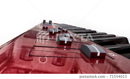 Red synthesizer MIDI keyboard on white... - Stock Illustration ...