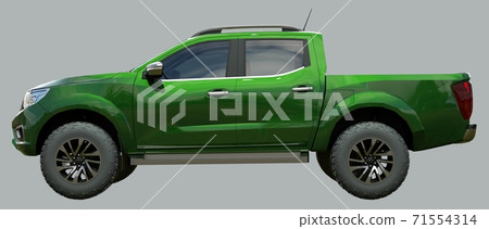 Green commercial vehicle delivery truck with a... - Stock Illustration ...