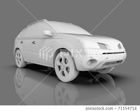 Compact city crossover white color on a gray... - Stock Illustration ...