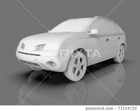 Compact city crossover white color on a gray... - Stock Illustration ...