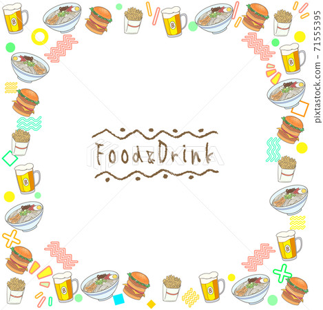 Food frame, frame, food and drink, square - Stock Illustration ...