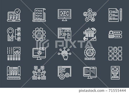 Web Development Line Icon Set - Stock Illustration [71555444] - PIXTA