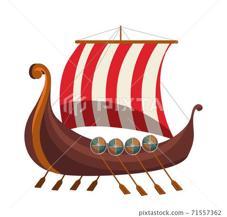 Drakkar is ancient scandinavian viking warship - Stock Illustration ...