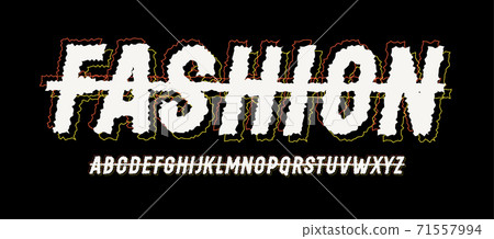 Crossed out alphabet, Italic condensed font,... - Stock Illustration ...