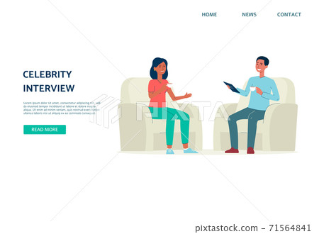 Celebrity interview - website header and... - Stock Illustration ...