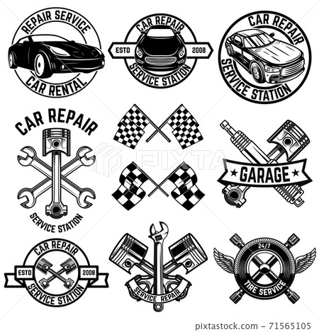 Set of car service station emblems and design... - Stock Illustration ...