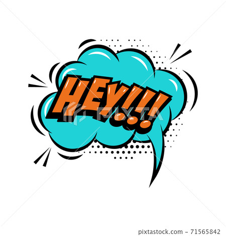 HEY!!! Comic style phrase with speech bubble. - Stock Illustration ...