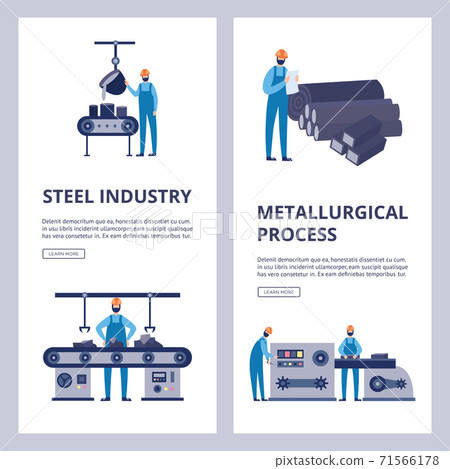 Metallurgical and steel industry posters or... - Stock Illustration ...