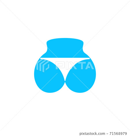 Sexy panties, women ass in a thong icon flat - Stock Illustration ...