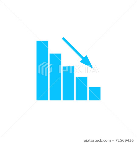 Graph down icon flat. - Stock Illustration [71569436] - PIXTA