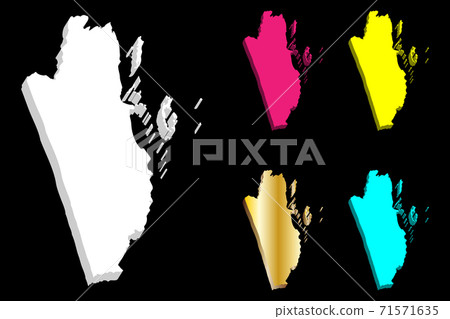 3D map of Belize - Stock Illustration [71571635] - PIXTA