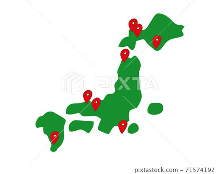 Japanese archipelago distribution map - Stock Illustration [71574192 ...