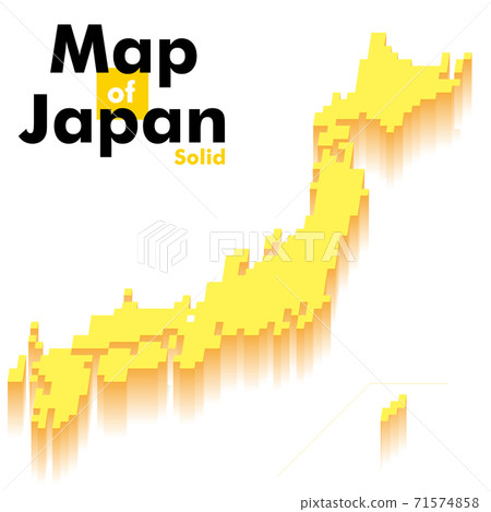 Japanese map composed of square cubes Gradation... - Stock Illustration ...
