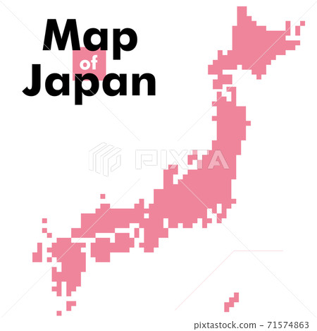 Map of Japan composed of simplified square... - Stock Illustration ...