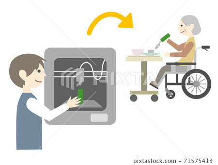 Making self-help tools with a 3D printer - Stock Illustration [71575413 ...