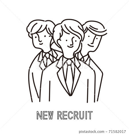 Business: 3 new male employees (line art) - Stock Illustration ...
